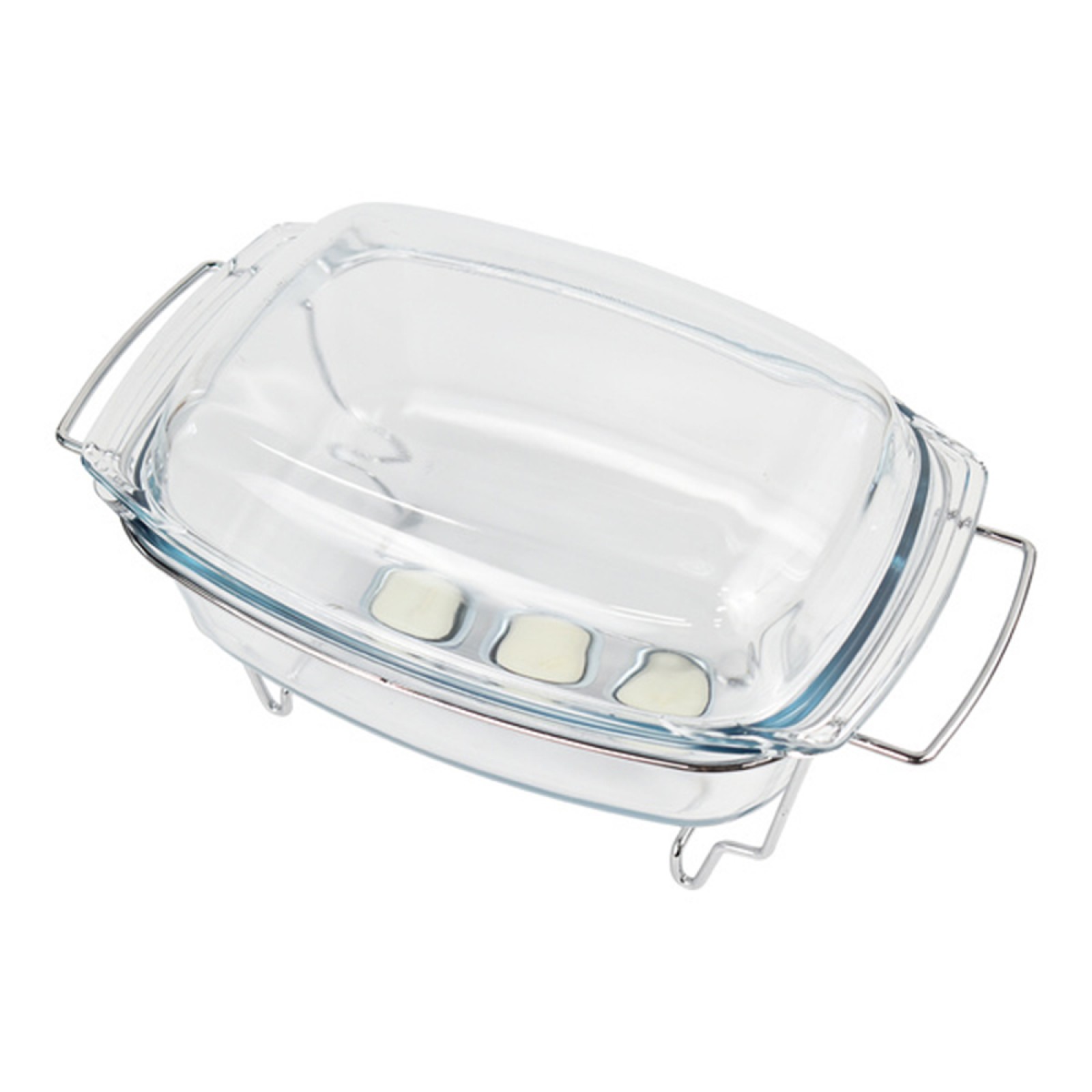 Termisil Γάστρα Γυάλινη Πυράντοχη Με Μεταλλική Βάση Ρεσώ 5,1L 34x25x15εκ